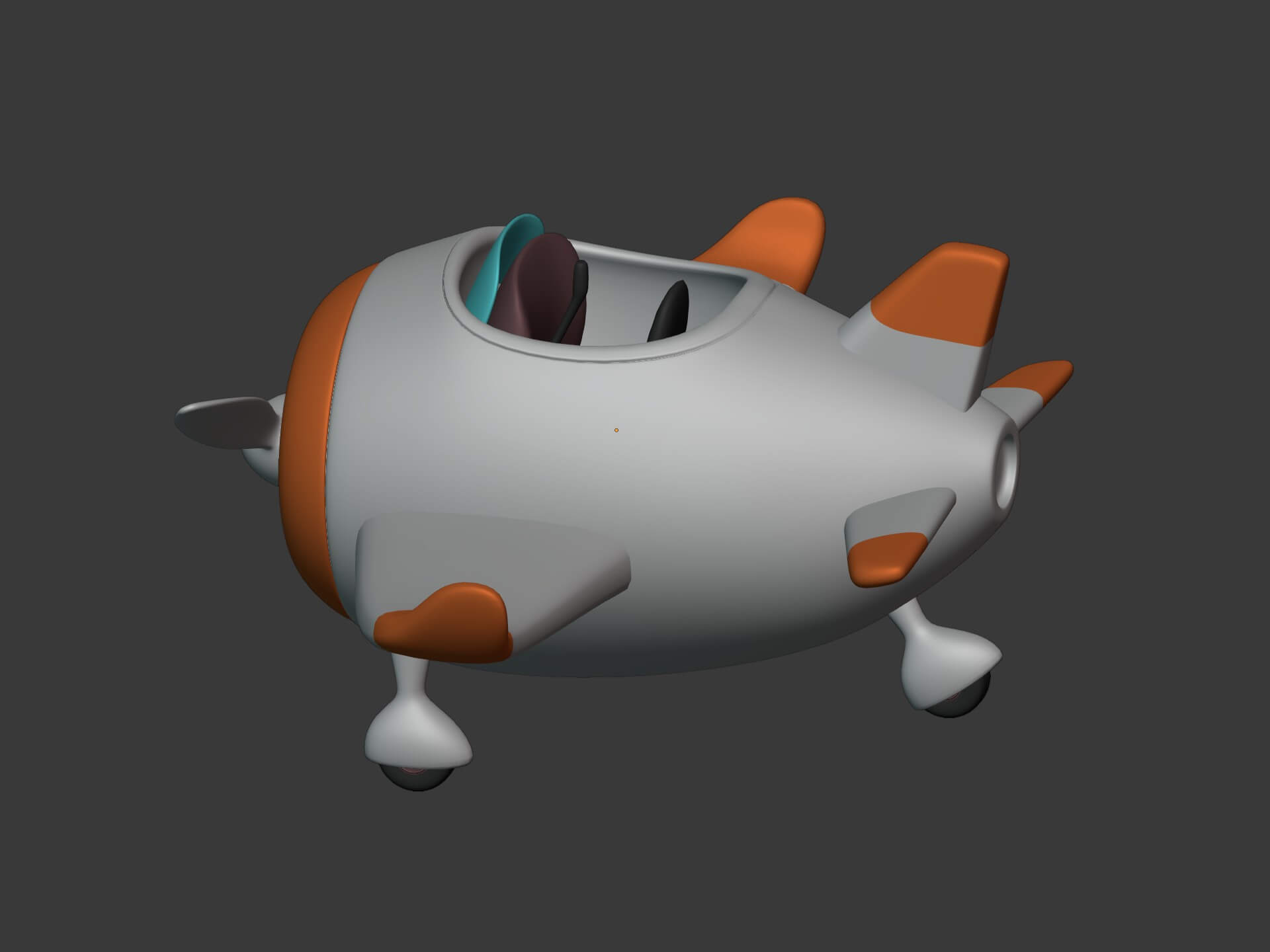 Cartoon Plane - 3D Model by Ocstard