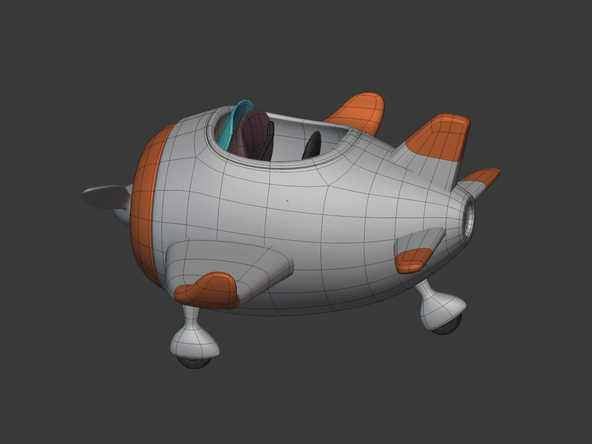 Cartoon Plane - 3D Model by Ocstard
