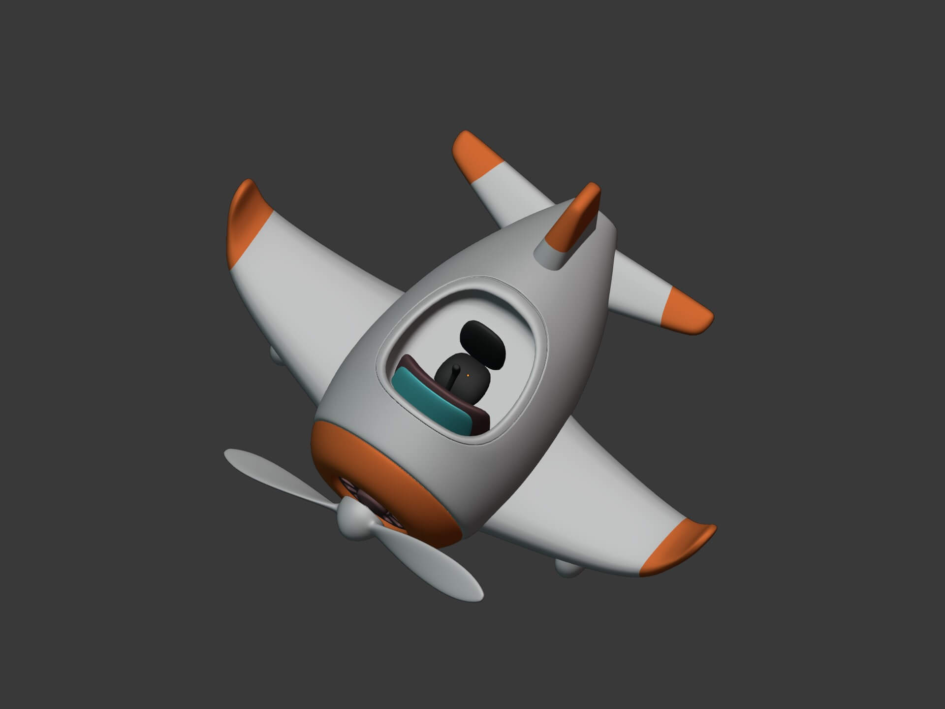 Cartoon Plane - 3D Model by Ocstard