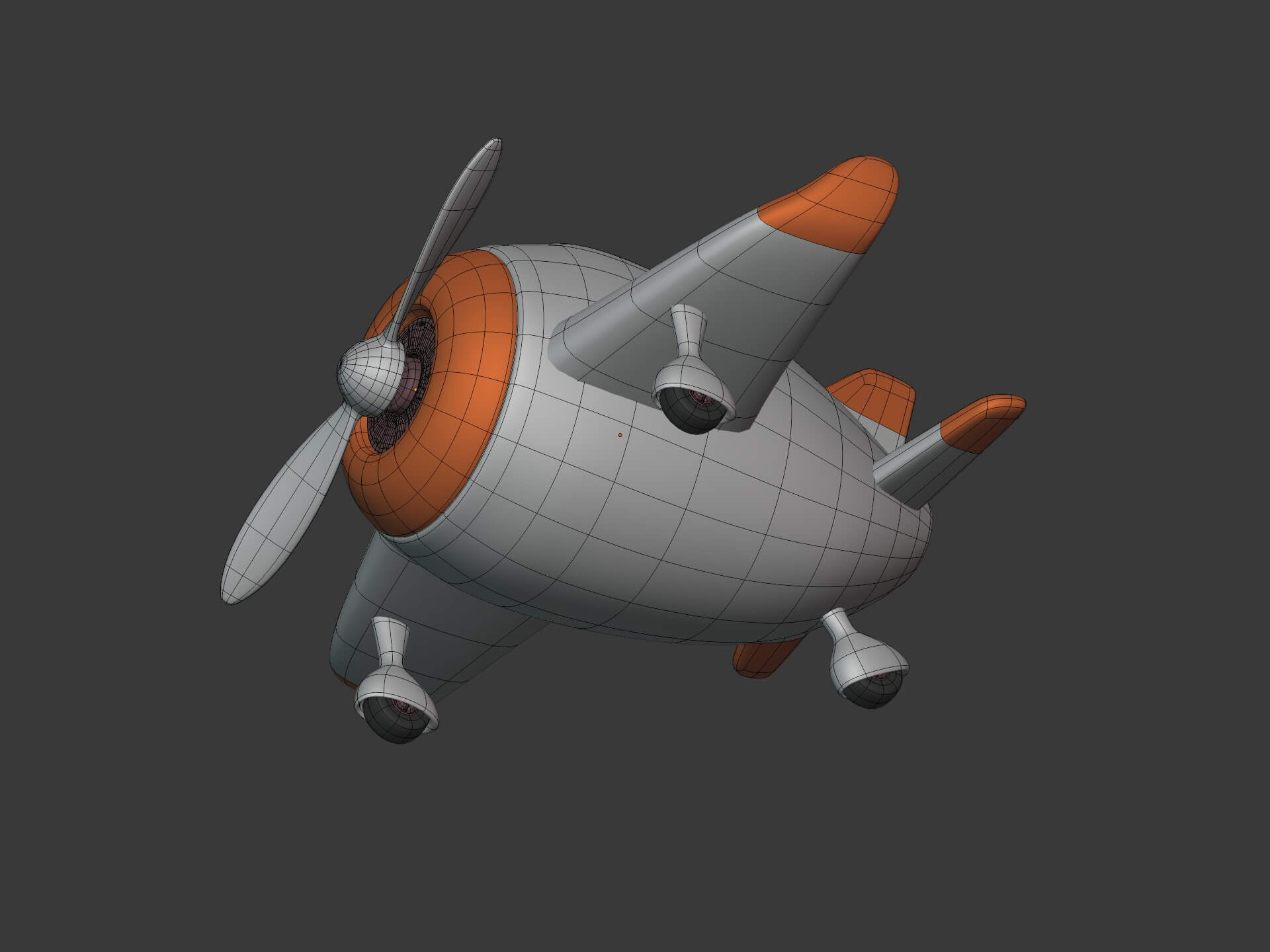 Cartoon Plane - 3D Model by Ocstard