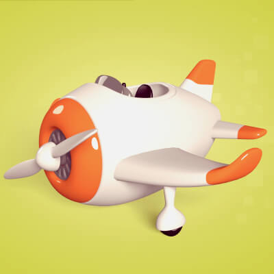 Cartoon Plane - 3D Model by Ocstard