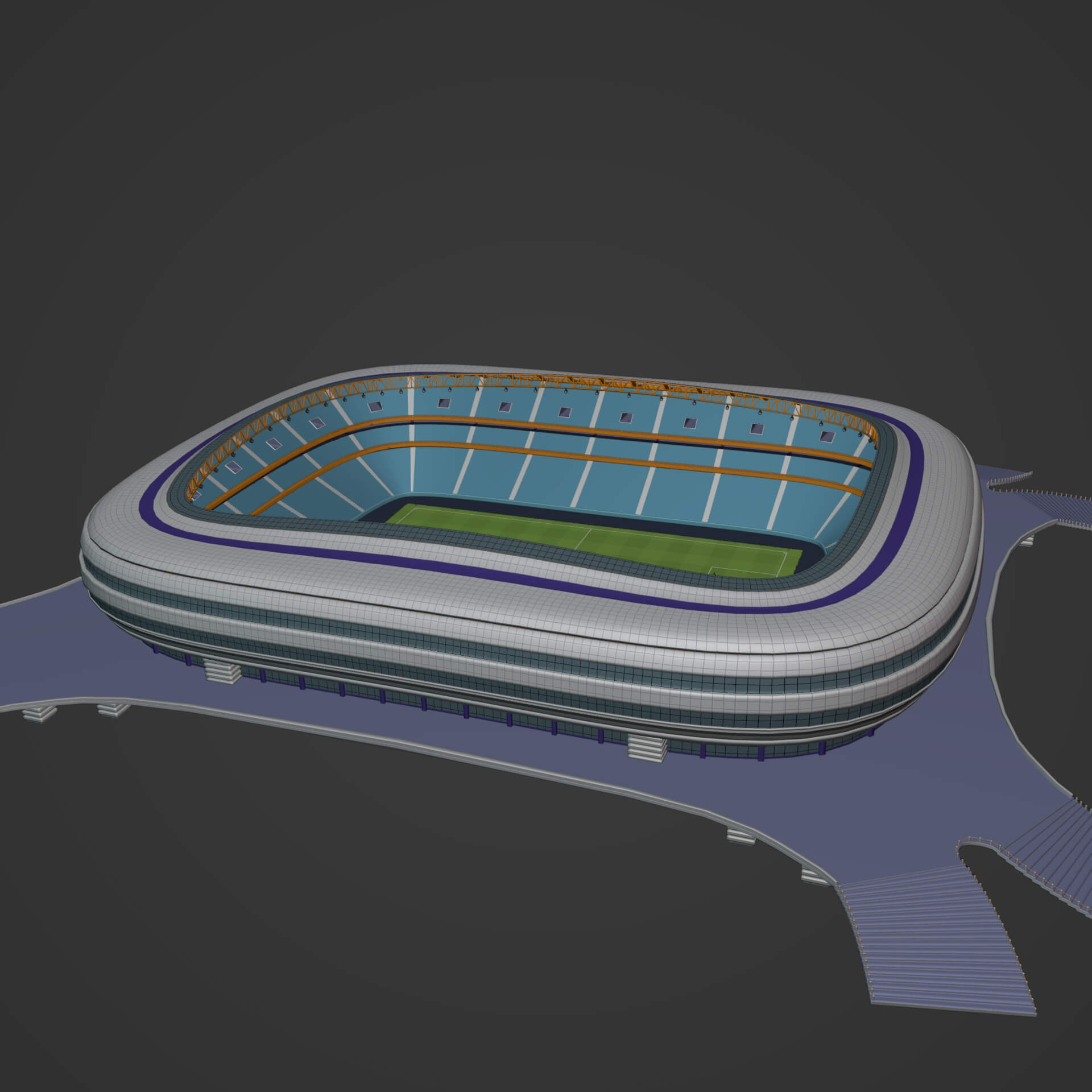 Generic Soccer Stadium - 3D Model by Ocstard