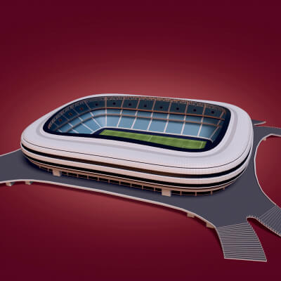 Generic Soccer Stadium - 3D Model by Ocstard