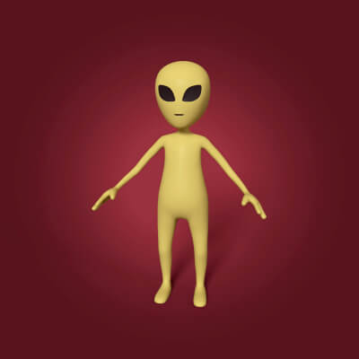 Cartoon Alien - 3D Model by Ocstard