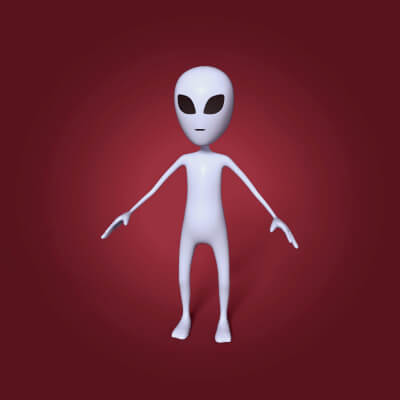 Alien Cartoon - 3D Model by Ocstard