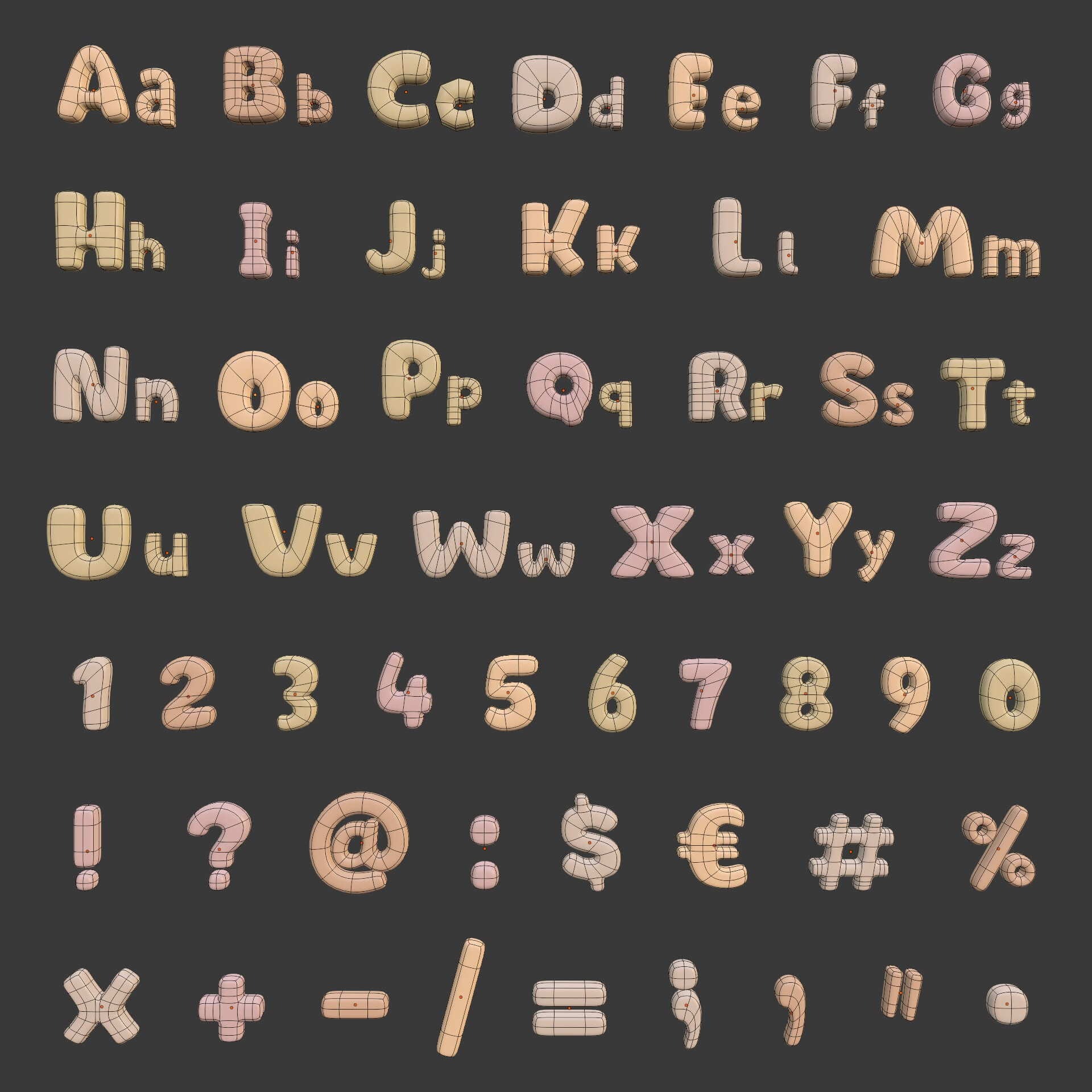 Cartoon Alphabet - 3D Model by Ocstard