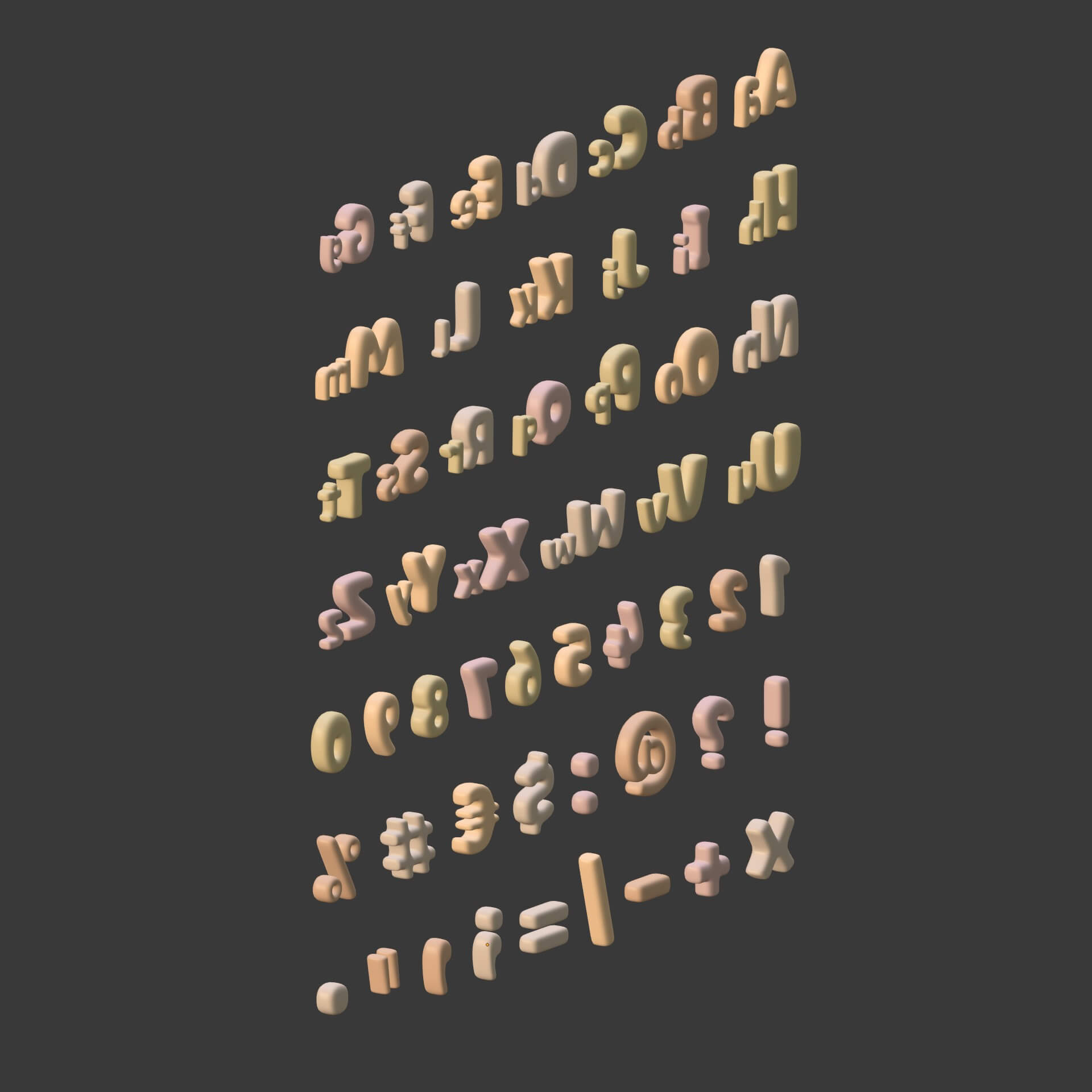 Cartoon Alphabet - 3D Model by Ocstard