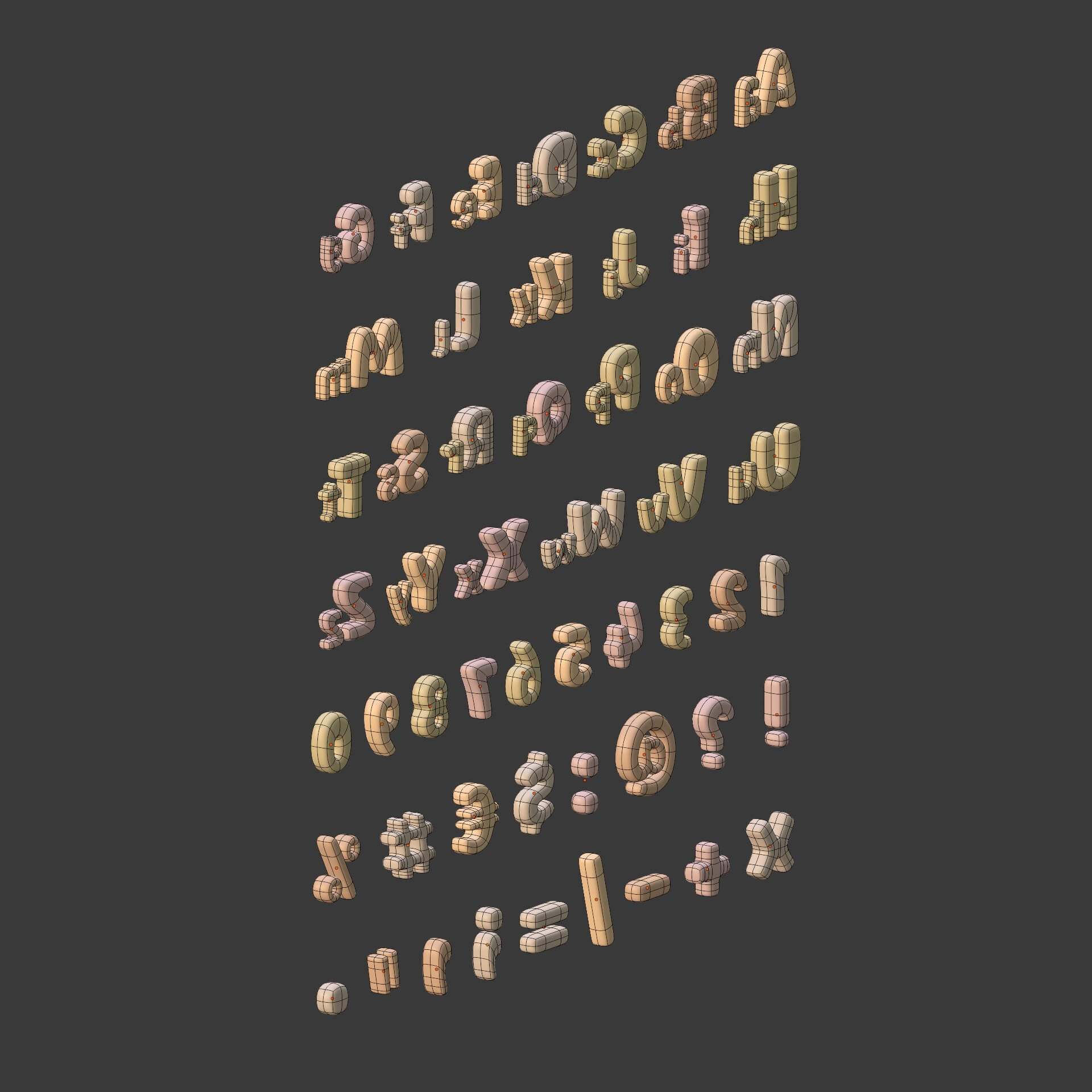 Cartoon Alphabet - 3D Model by Ocstard