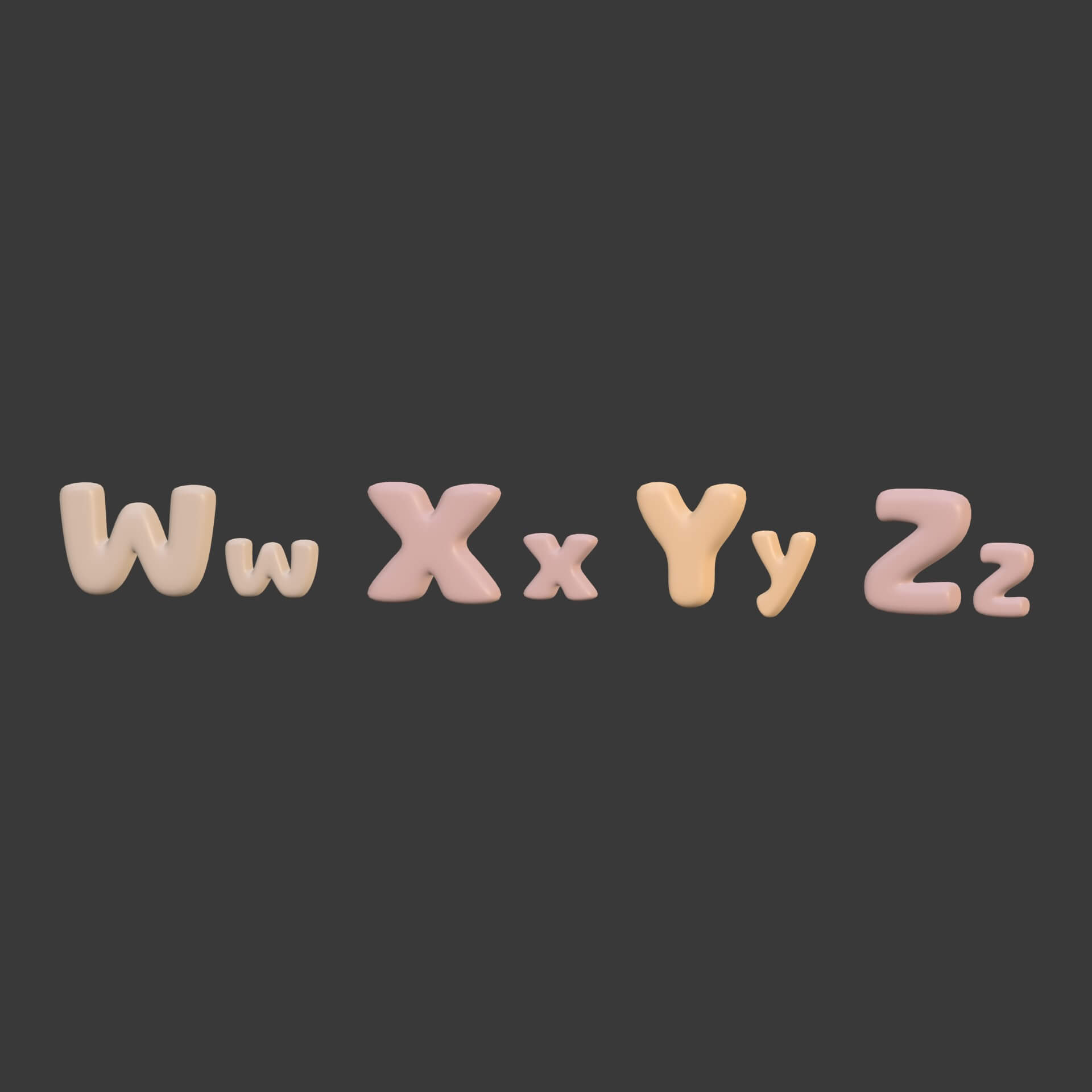 Cartoon Alphabet - 3D Model by Ocstard