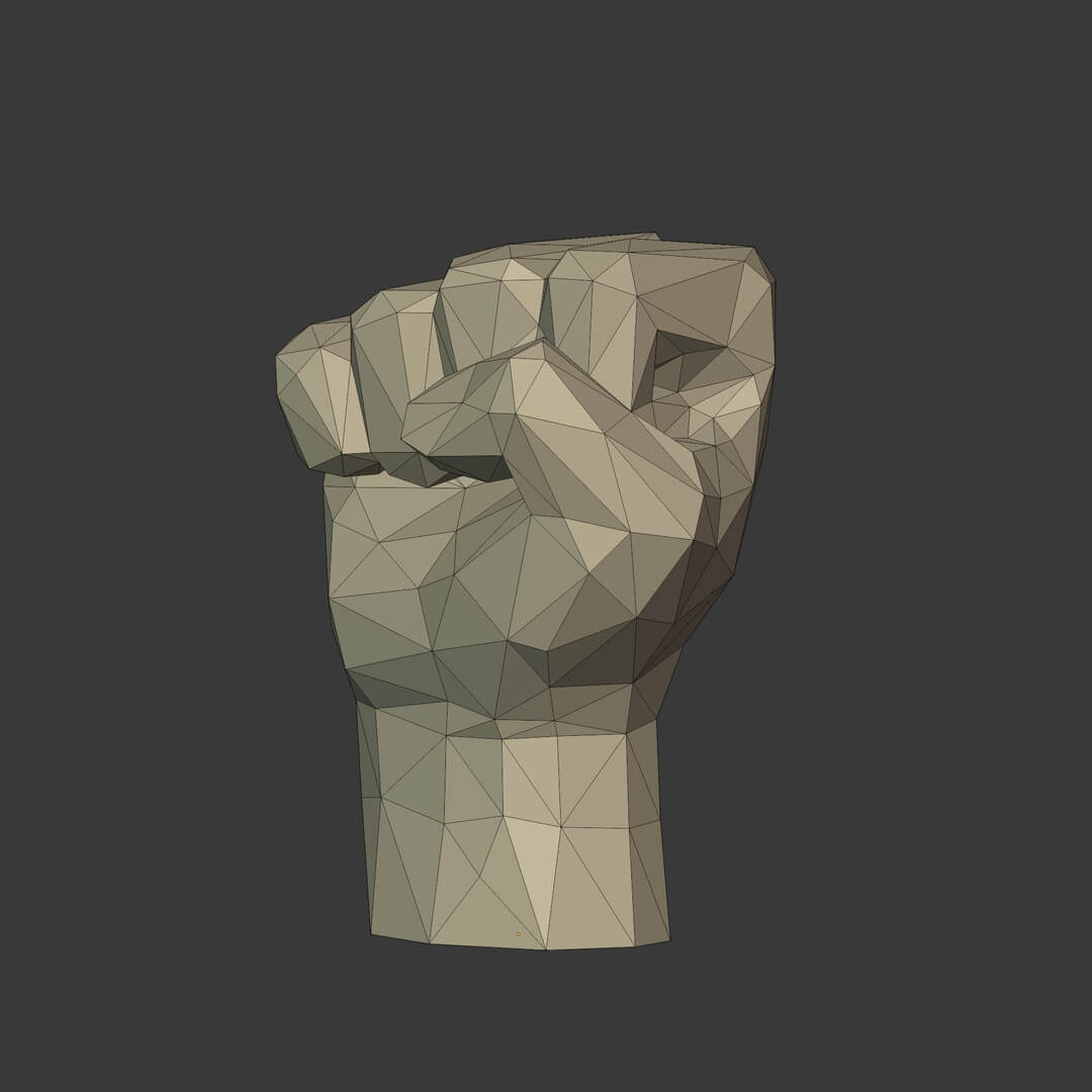 Low Poly Cartoon Hand - 3D Model by Ocstard