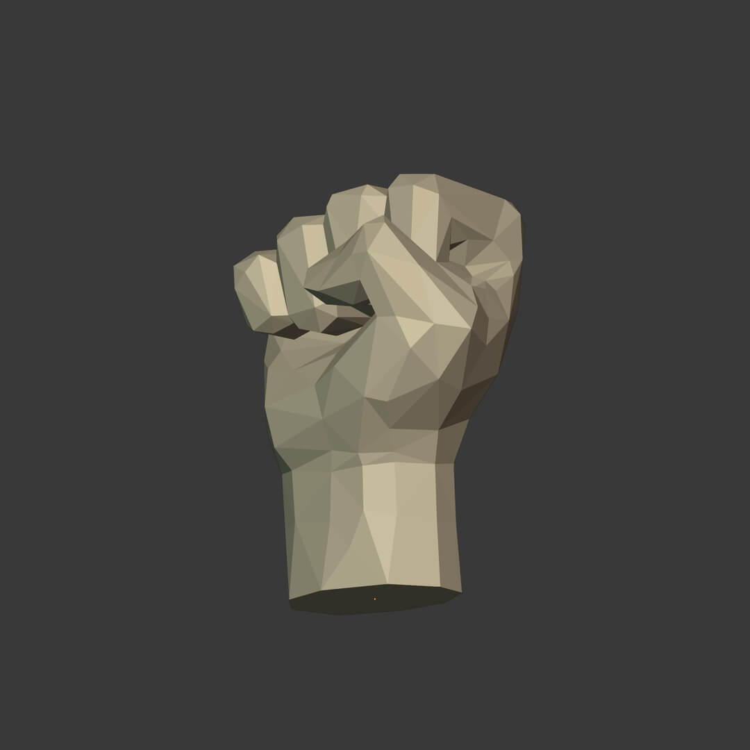 Low Poly Cartoon Hand - 3D Model by Ocstard