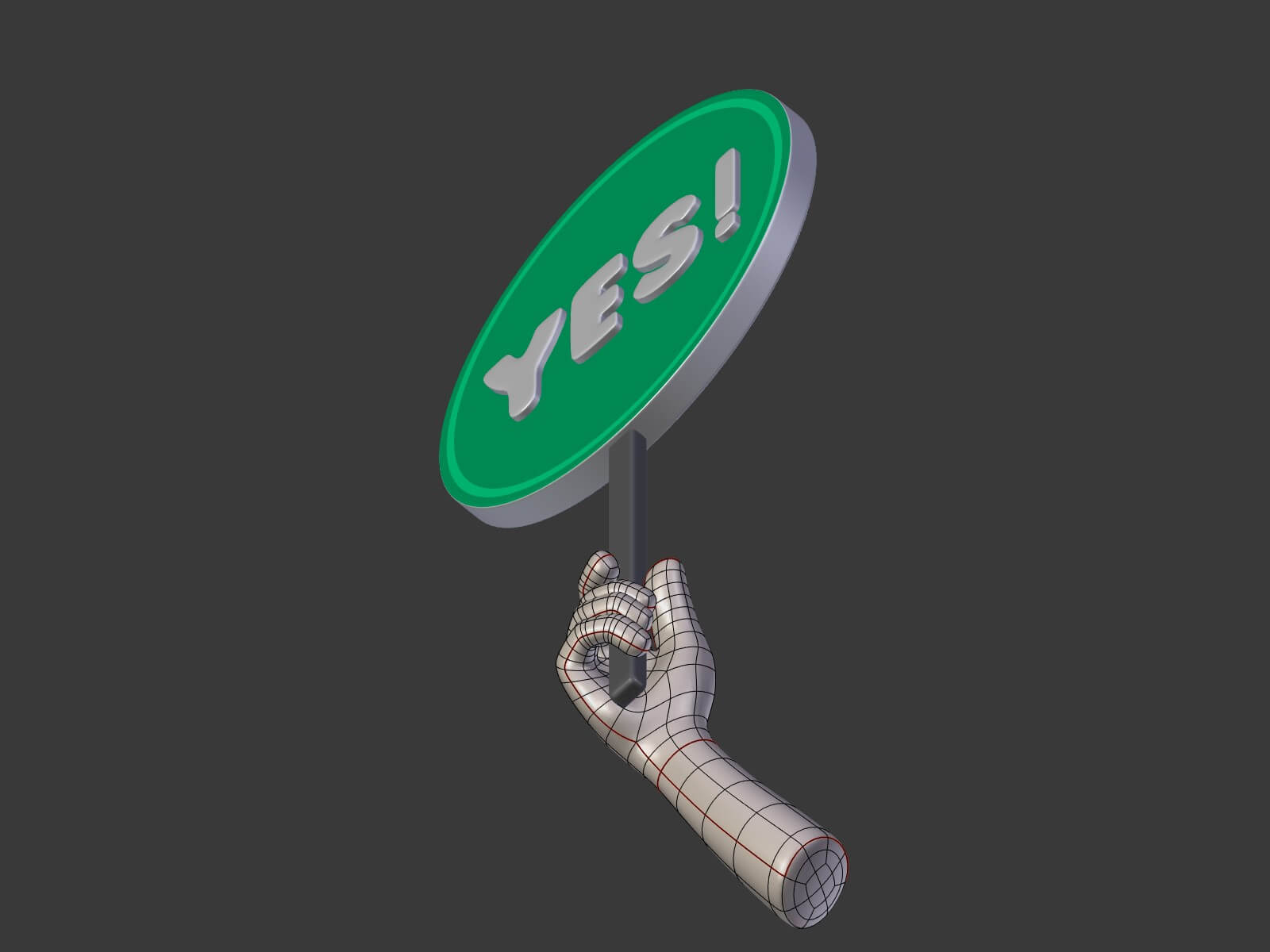 Yes and No Cartoon Icons - 3D Model by Ocstard