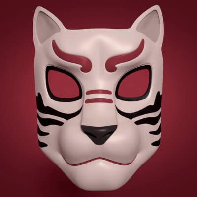 Tiger Theater Mask - 3D Model by Ocstard