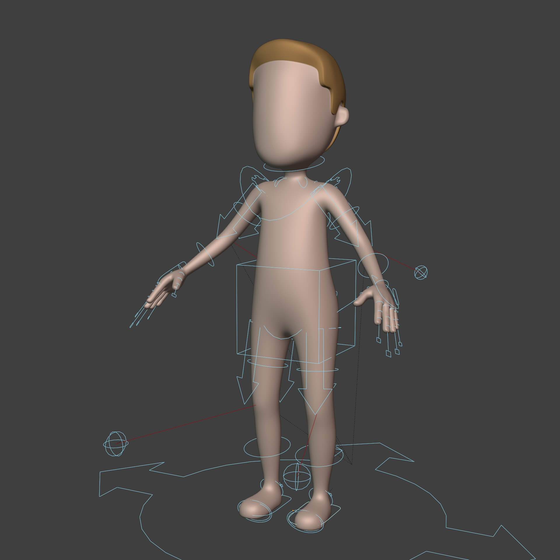 Cartoon Stickman - Character - Man - Boy 3D Model by Ocstard