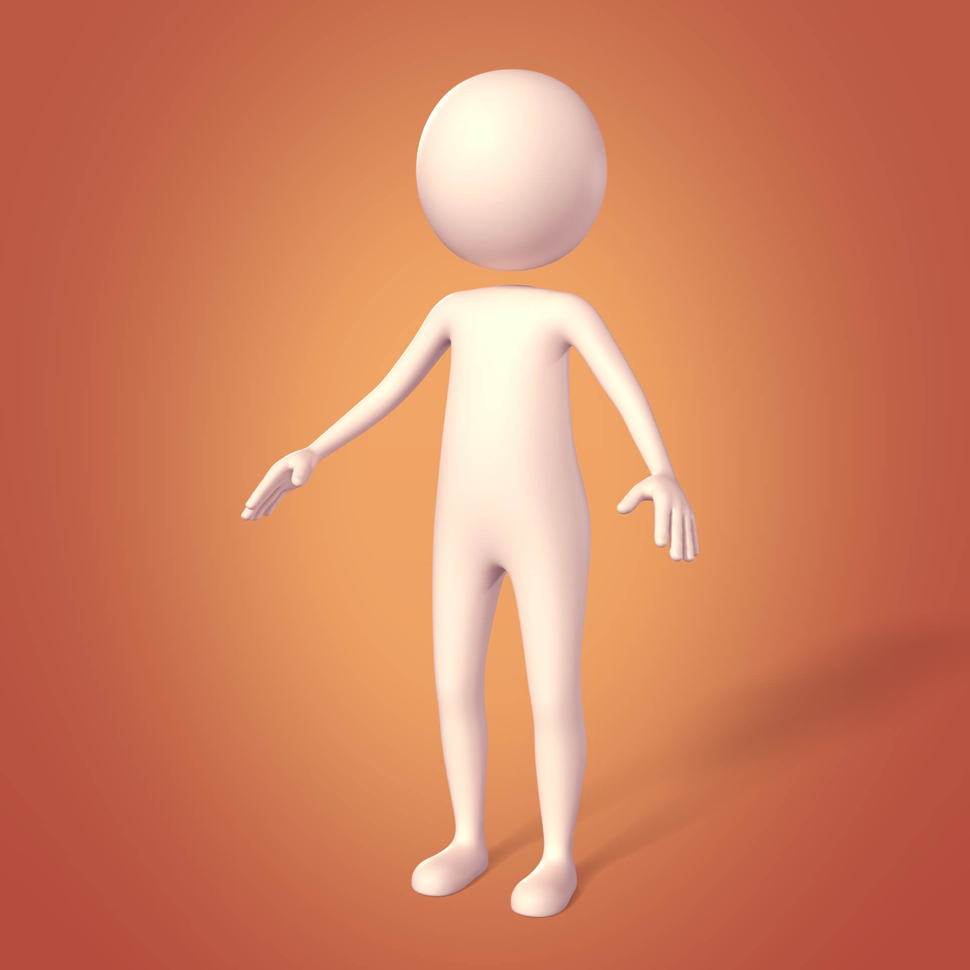 Cartoon Man - Stickman With High Quality IK and K Rig 3D Model by Ocstard