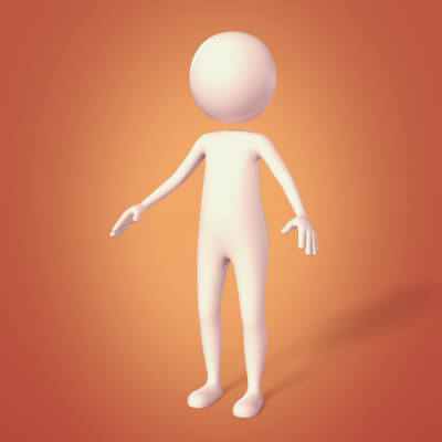 Cartoon Man - Stickman With High Quality IK and K Rig 3D Model by Ocstard