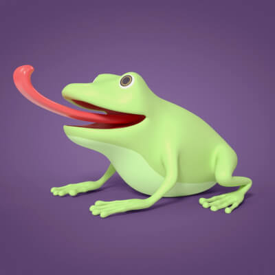 Cartoon Frog - 3D Model by Ocstard