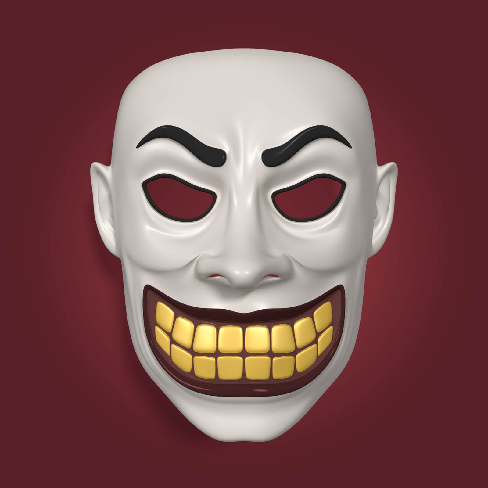 Clown Theater Mask - 3D Model by Ocstard