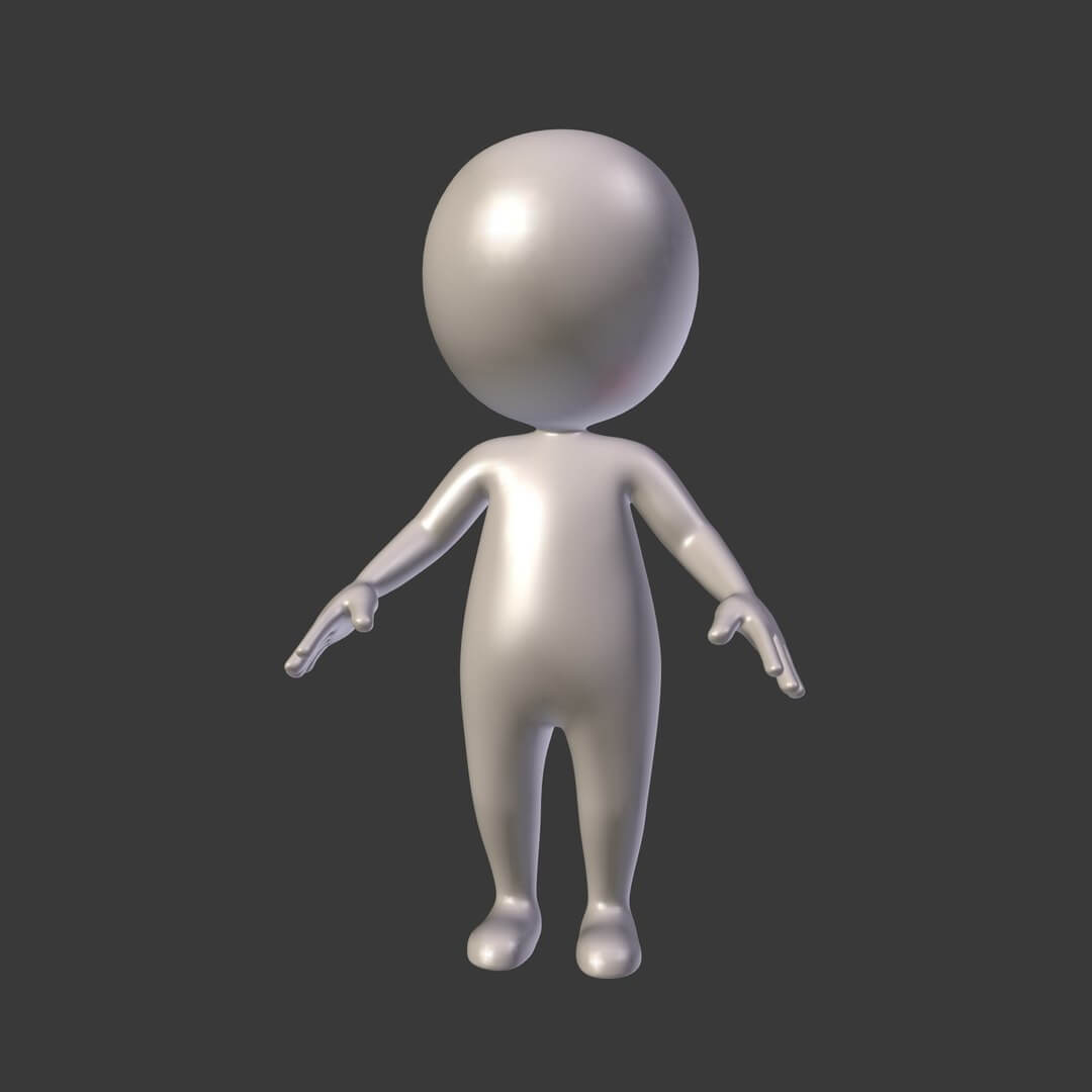 Cartoon White Man V6 - 3D Model by Ocstard