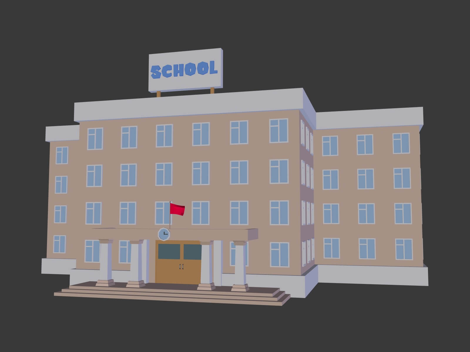 Cartoon School - 3D Model by Ocstard