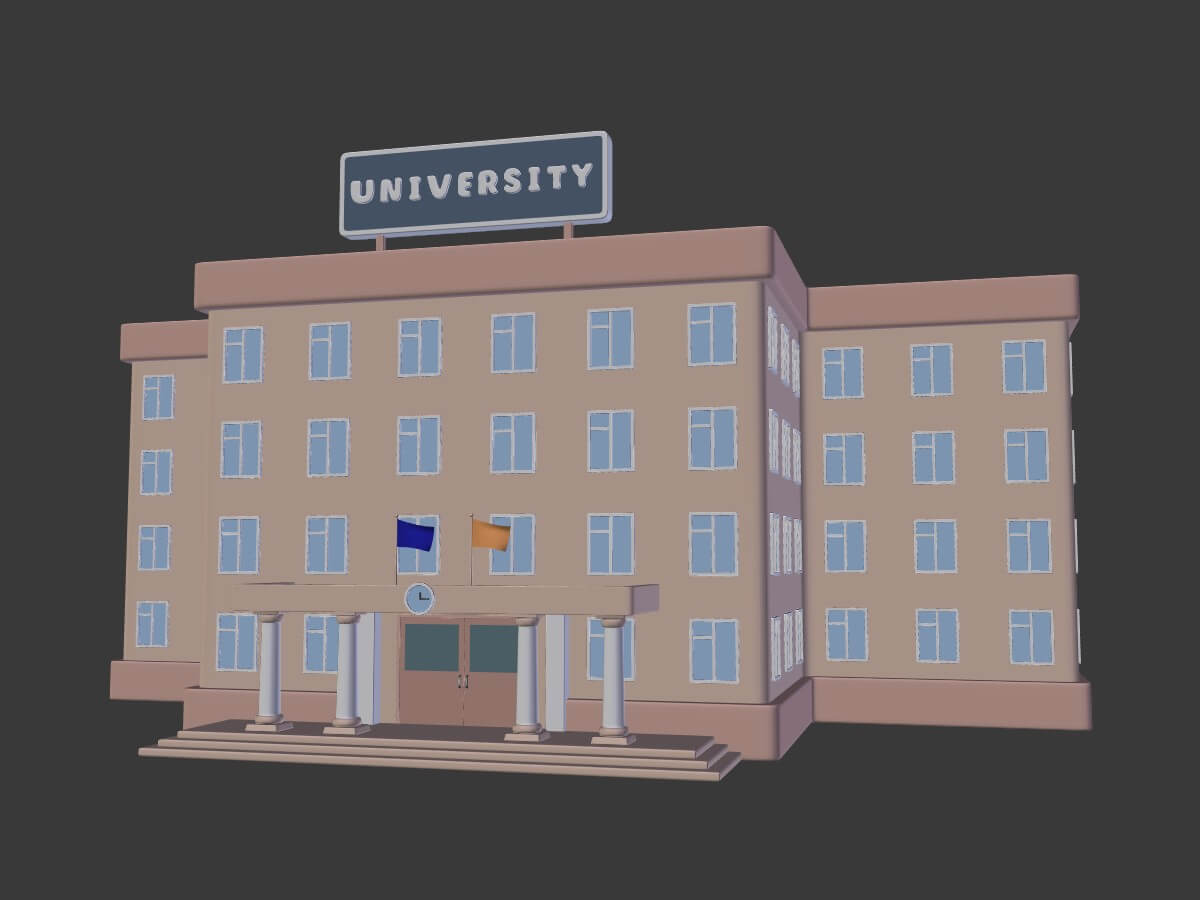 Cartoon University - 3D Model by Ocstard