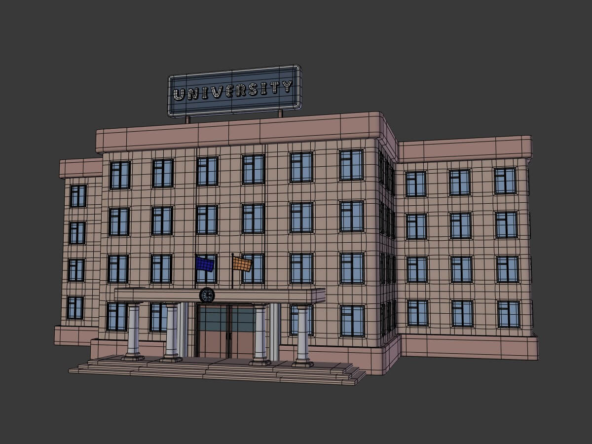 Cartoon University - 3D Model by Ocstard