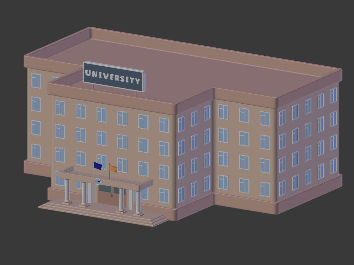 Cartoon University - 3D Model by Ocstard
