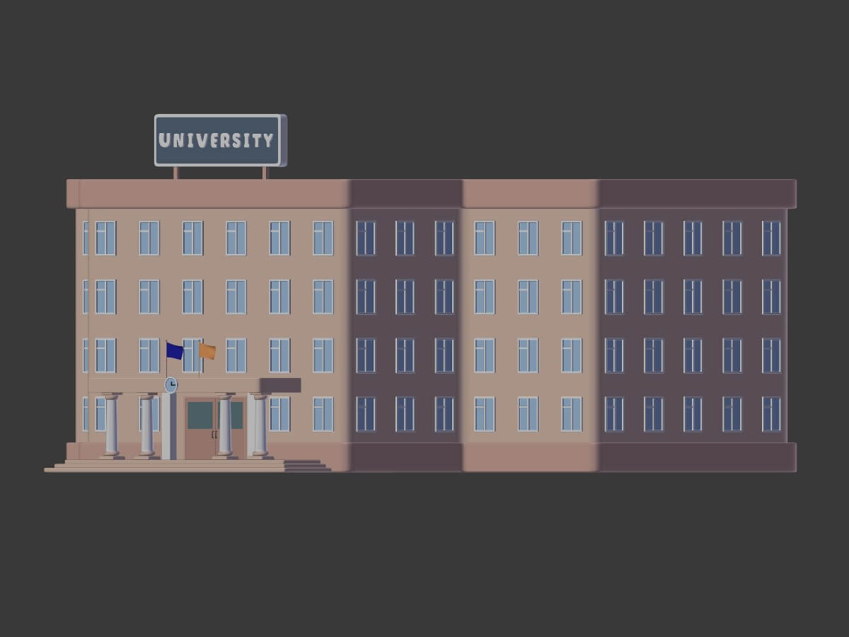 Cartoon University - 3D Model by Ocstard