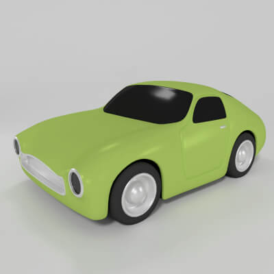 Cartoon Car Icon - 3D Model by Ocstard