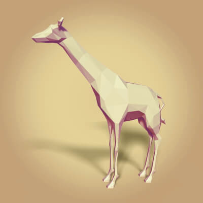 Low Poly Giraffe Figurine - 3D Model by Ocstard