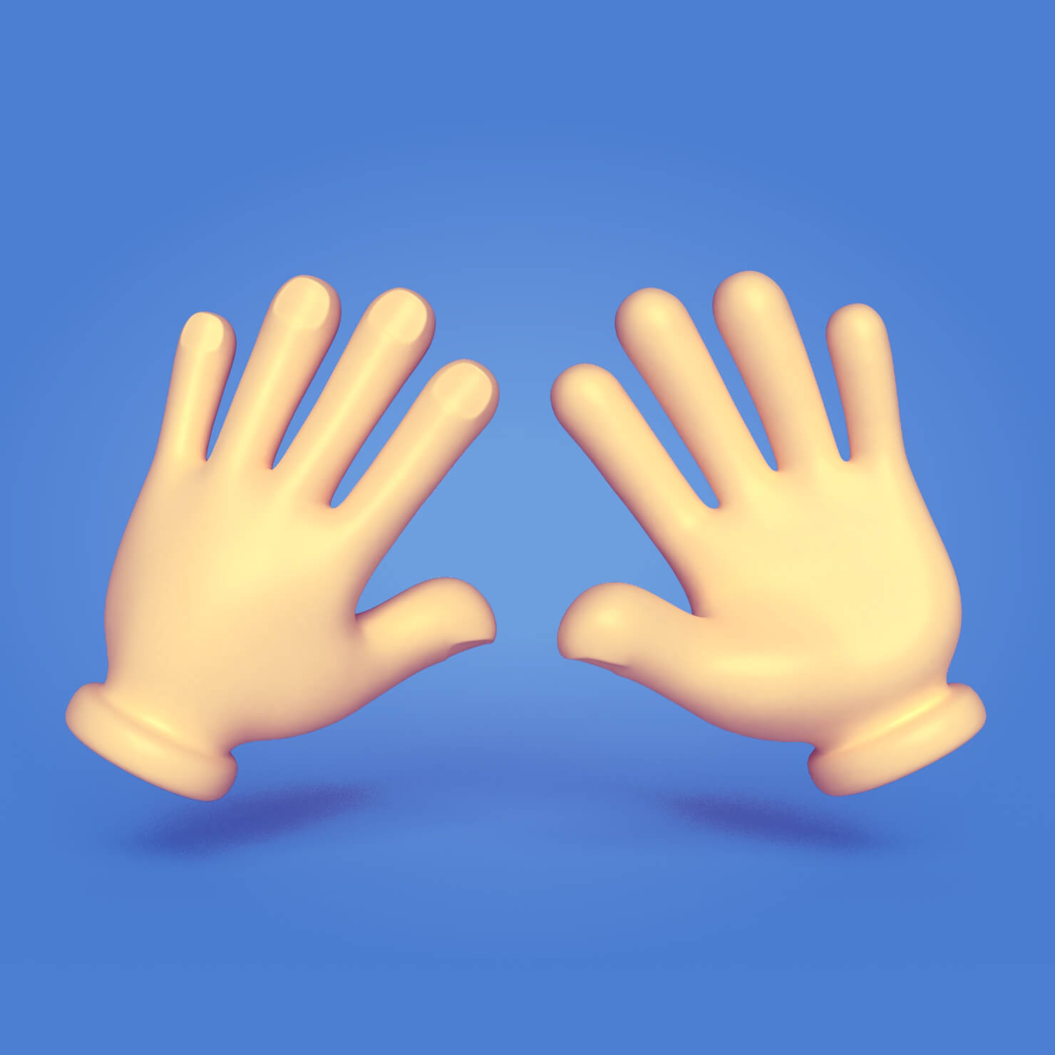 Cartoon Hand - 3D Model by Ocstard