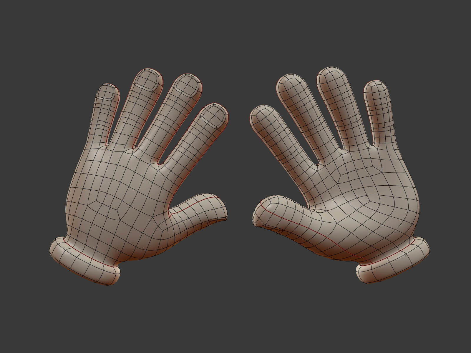 Cartoon Hand - 3D Model by Ocstard