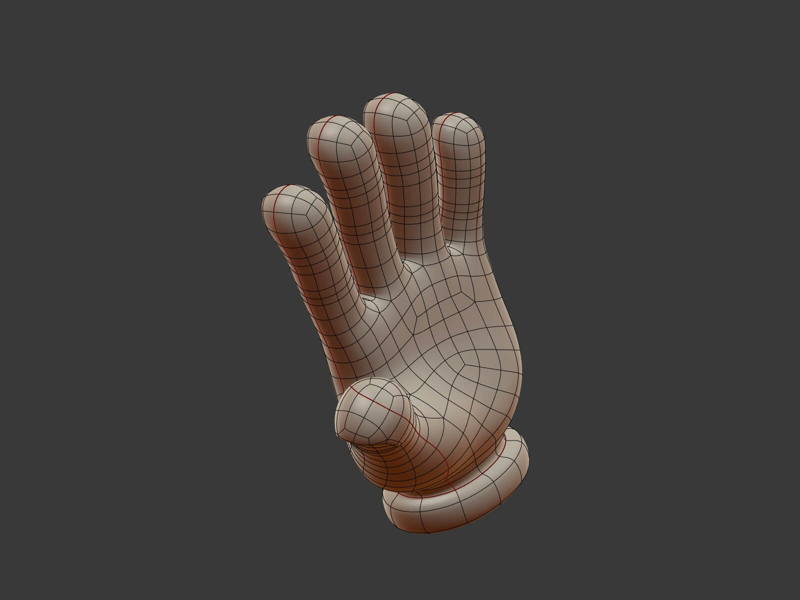 Cartoon Hand - 3D Model by Ocstard