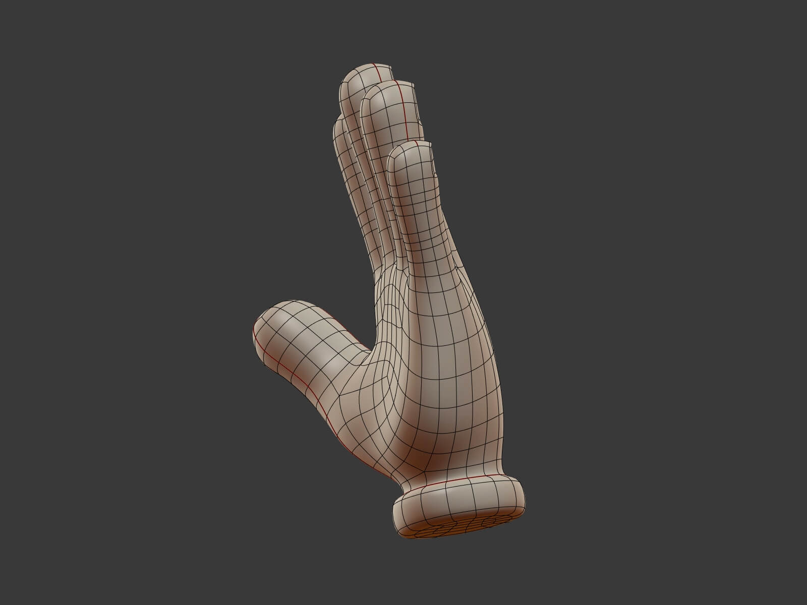 Cartoon Hand - 3D Model by Ocstard