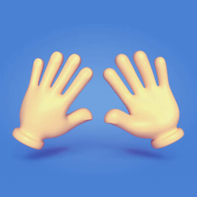 Cartoon Hand - 3D Model by Ocstard