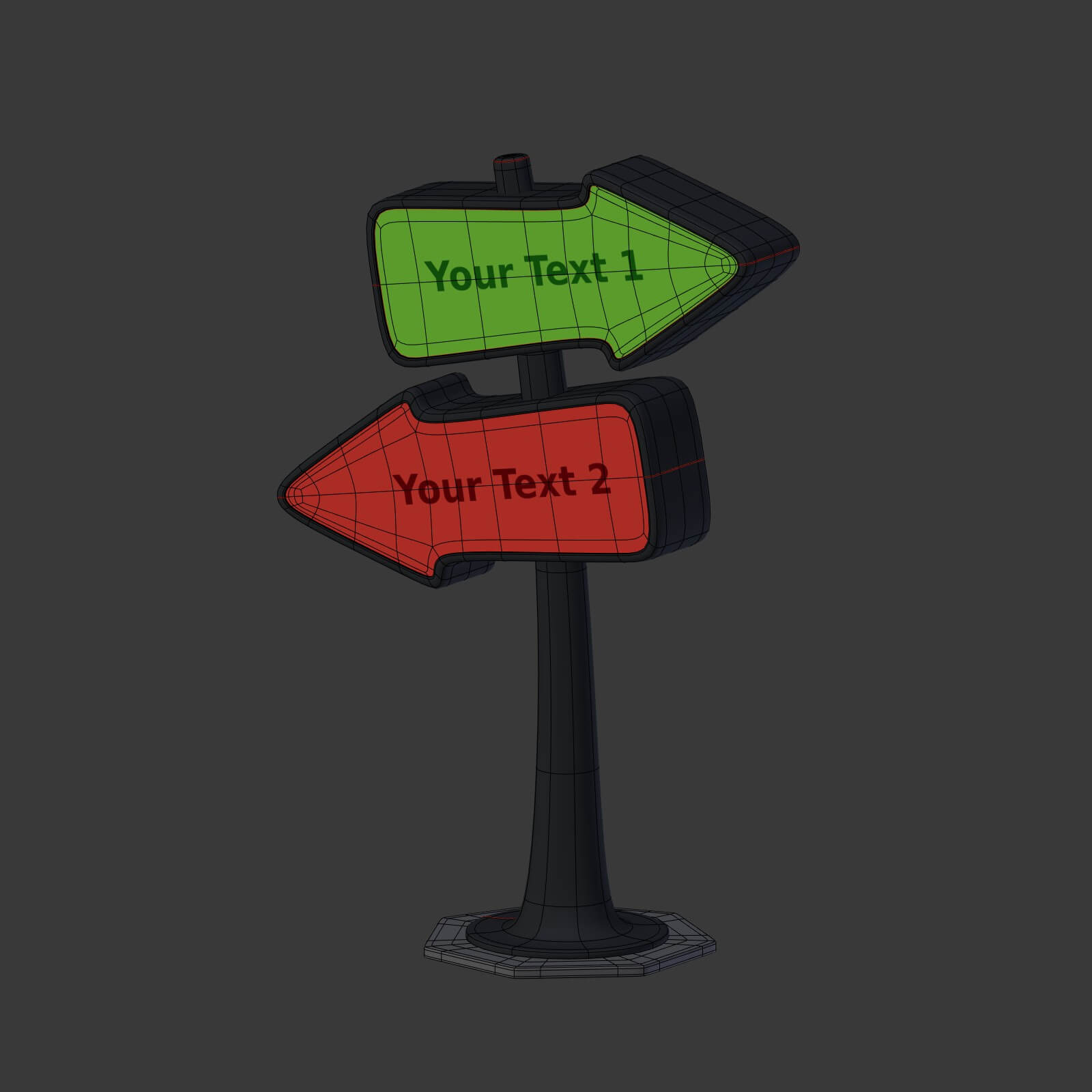Cartoon Street Signs - 3D Model by Ocstard
