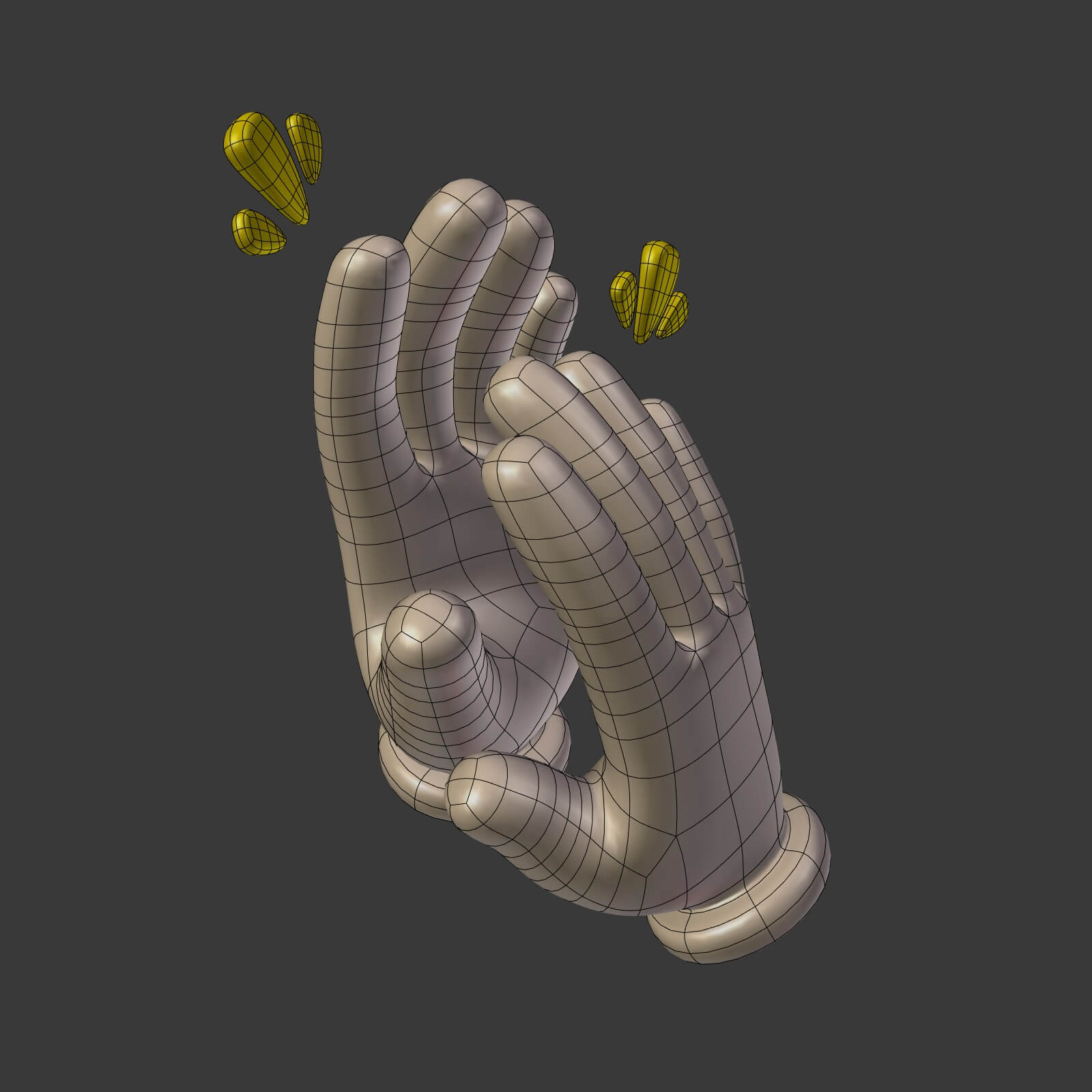 Applause Cartoon Hand Icon - 3D Model by Ocstard