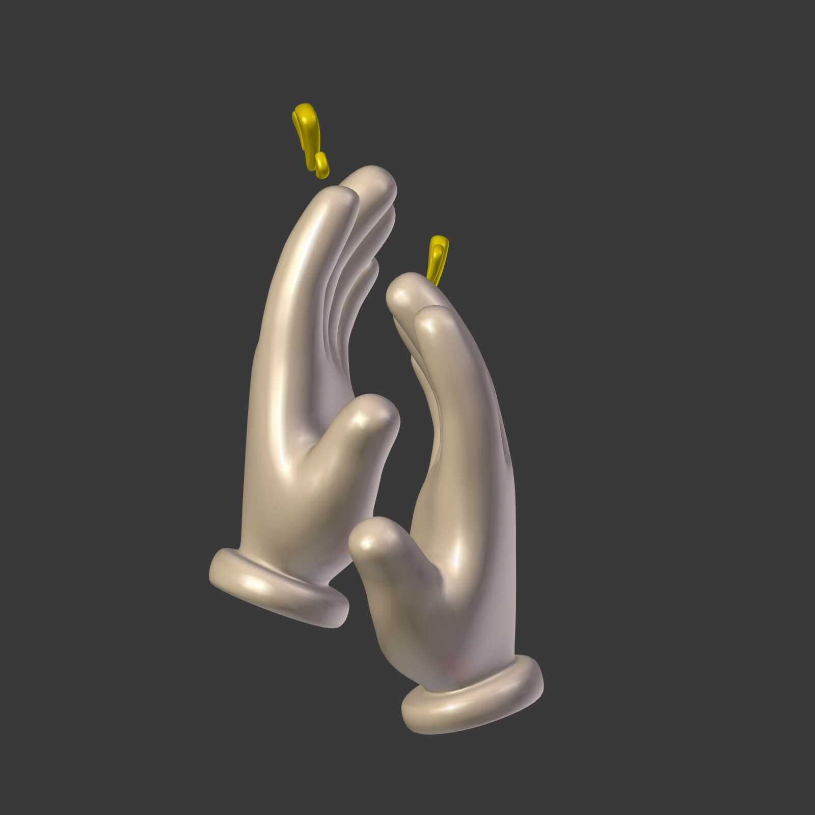 Applause Cartoon Hand Icon - 3D Model by Ocstard