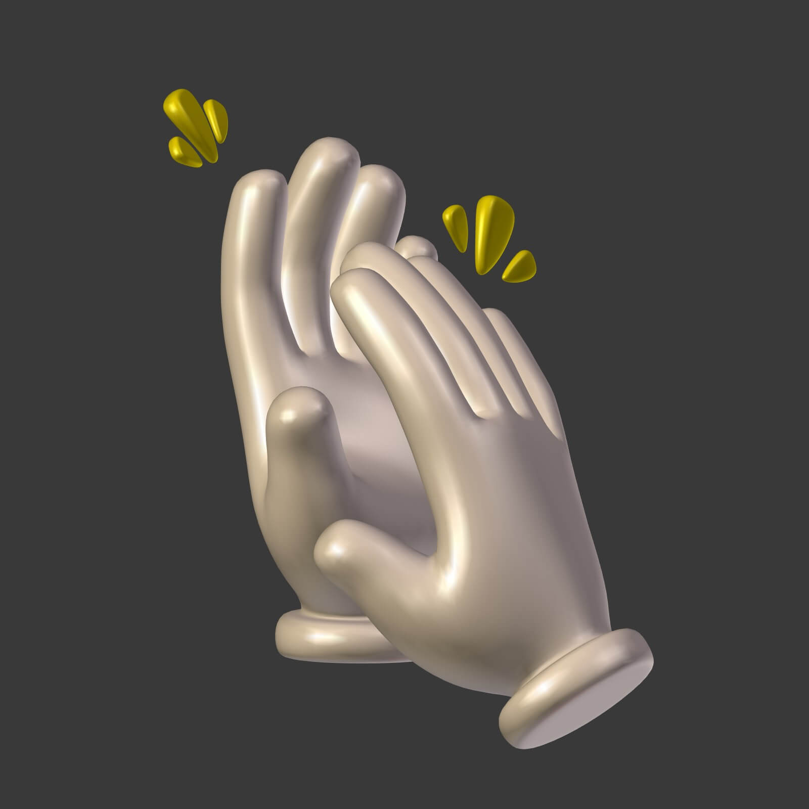 Applause Cartoon Hand Icon - 3D Model by Ocstard