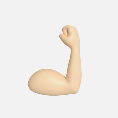 Cartoon Hand - Muscle - Power - Sign - Icon 3D Model by Ocstard