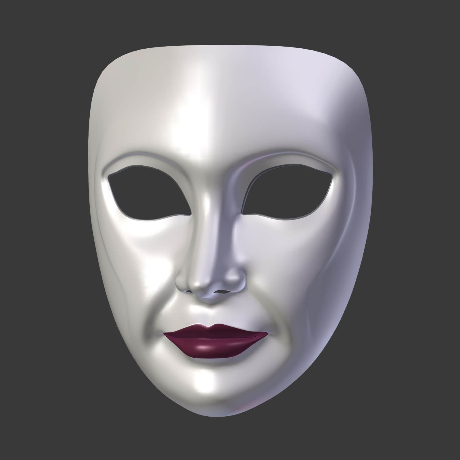 Theater Woman Mask - 3D Model by Ocstard