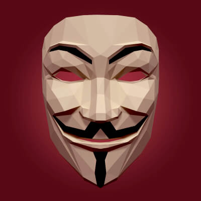 Low Poly Anonymous Mask - 3D Model by Ocstard