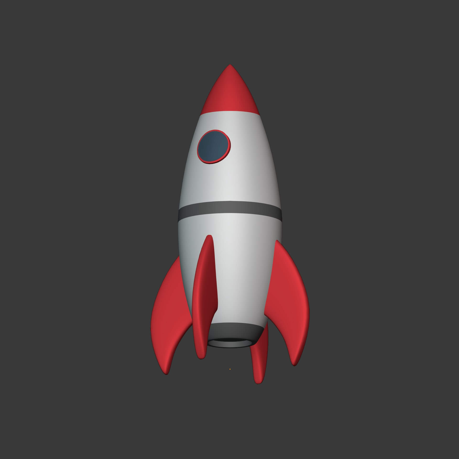 Cartoon Rocket - 3D Model by Ocstard