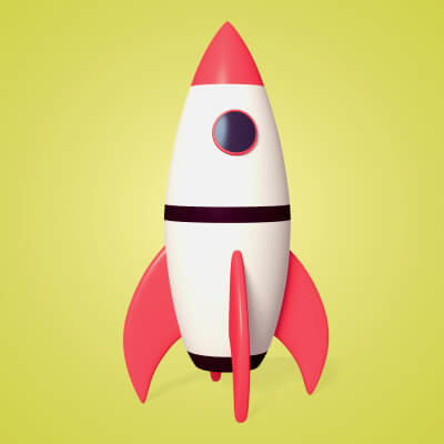 Cartoon Rocket - 3D Model by Ocstard