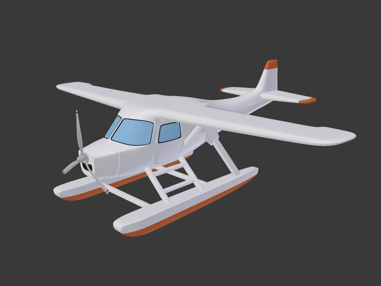 Cartoon Float Plane - 3D Model by Ocstard