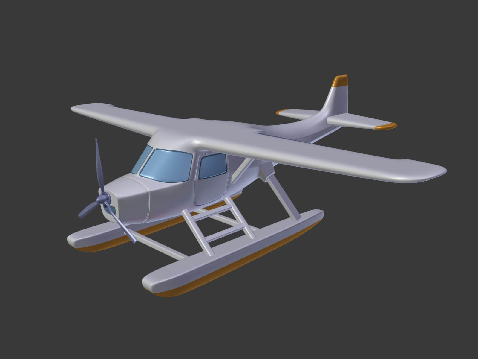 Cartoon Float Plane - 3D Model by Ocstard