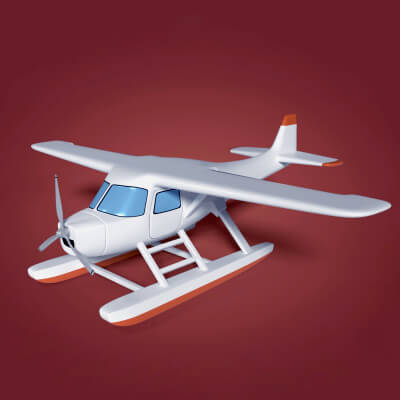 Cartoon Float Plane - 3D Model by Ocstard