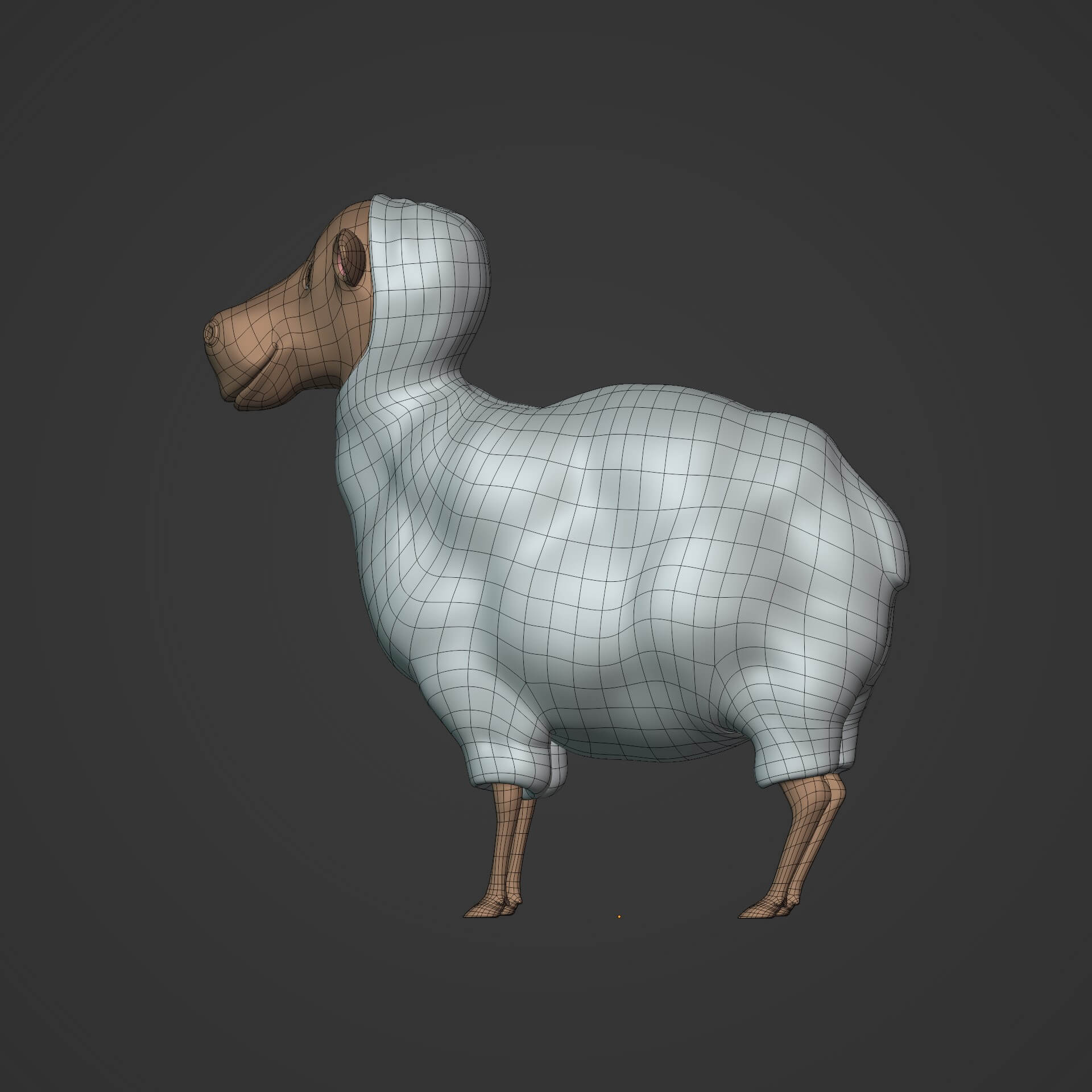 Cartoon Sheep - 3D Model by Ocstard