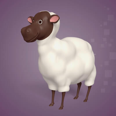Cartoon Sheep - 3D Model by Ocstard