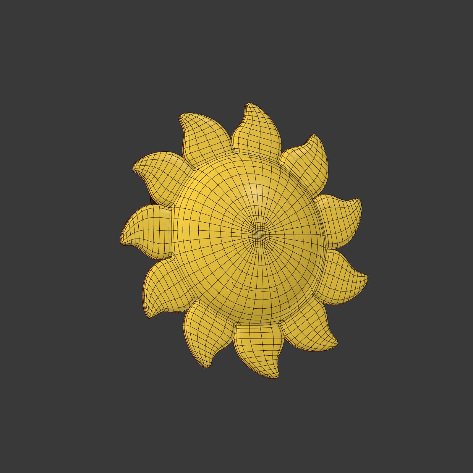 Cartoon Sun Smiley Face - 3D Model by Ocstard